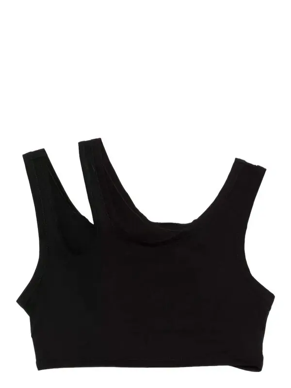 Yohji Yamamoto Cropped Cut-out Sleeveless Top - Black