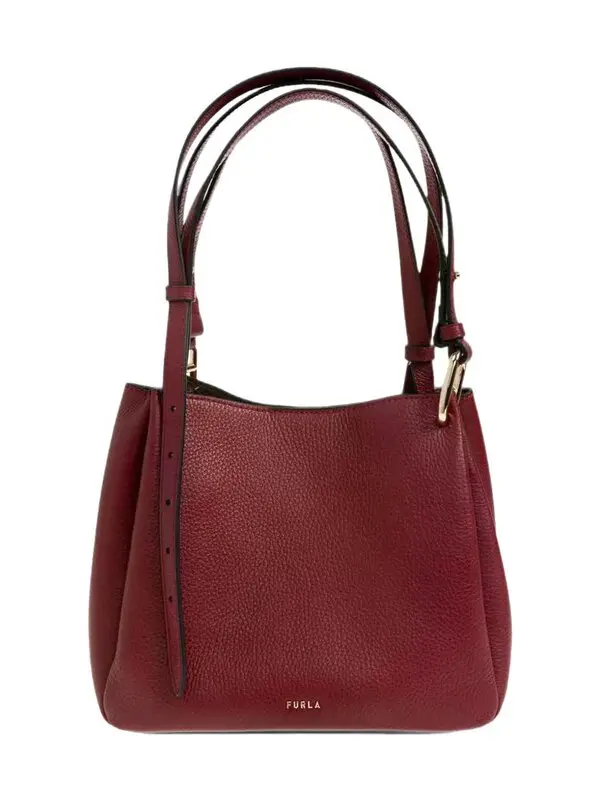 Furla Grained Leather Shoulder Bag - Red