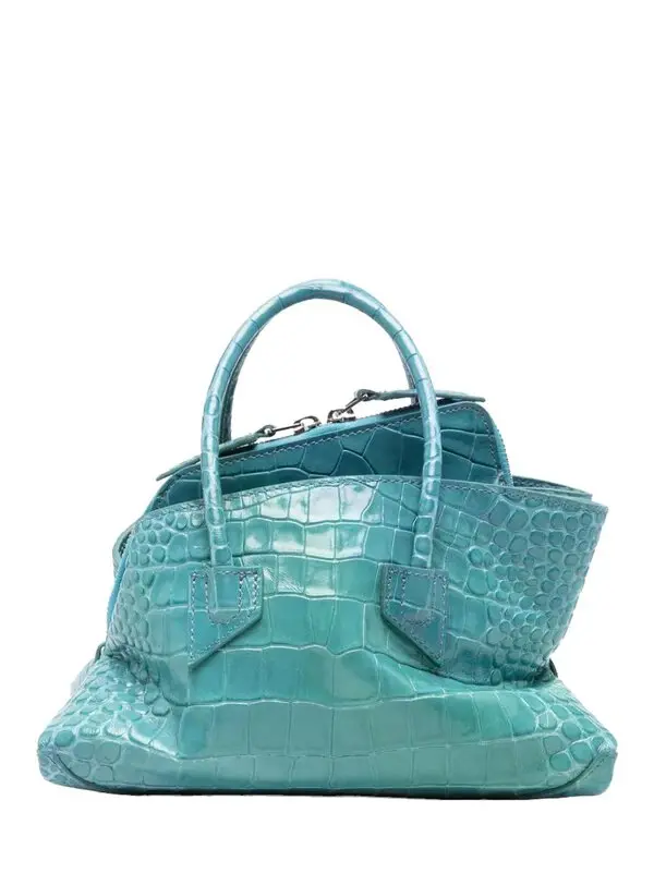 Attico Mini La Passeggiata Croc-effect Tote Bag - Blue