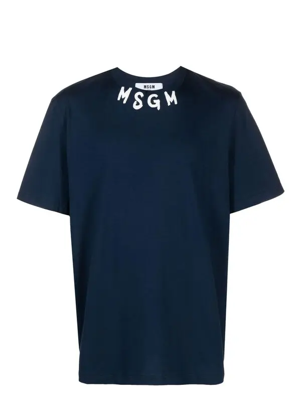 MSGM Logo-print Cotton T-shirt - Black