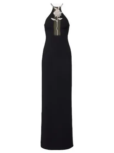David Koma Embellished Halterneck Gown - Black