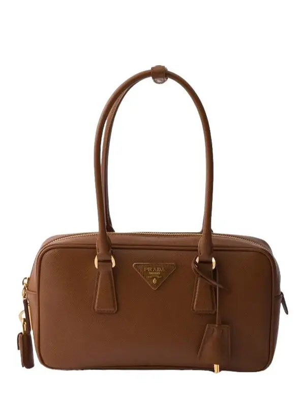 Prada Small Saffiano Leather Top-handle Bag - Cognac