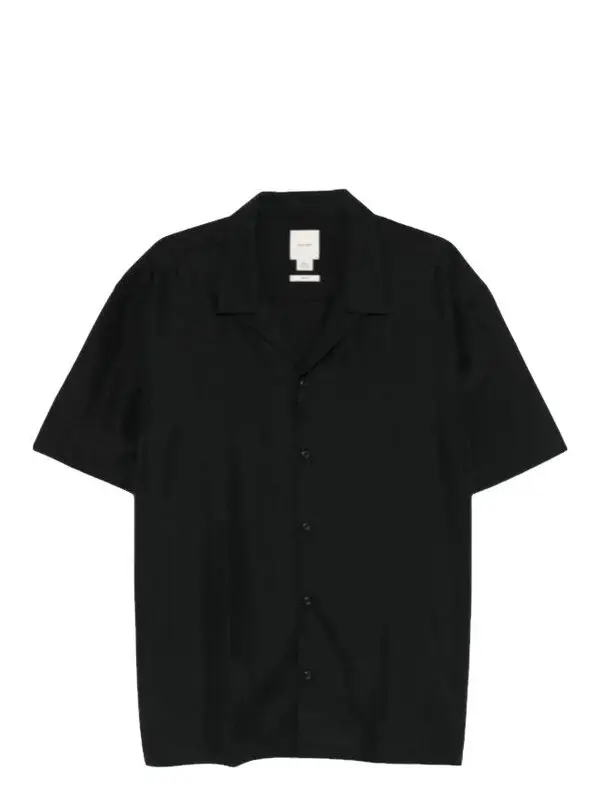Calvin Klein Camp-collar Short-sleeve Shirt - Black