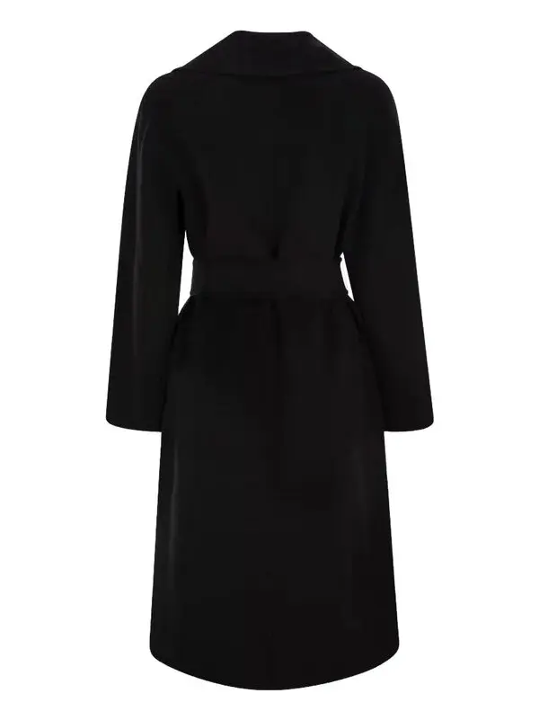 Max Mara Wrap Coat With Kimono Sleeves - Black
