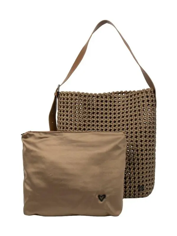 PRENELOVE Osler Woven Hand-knotted Hobo Bag - Brown