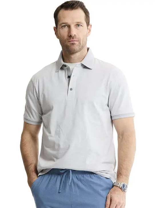 JACHS Luxe Brushed Knit Polo - Stone