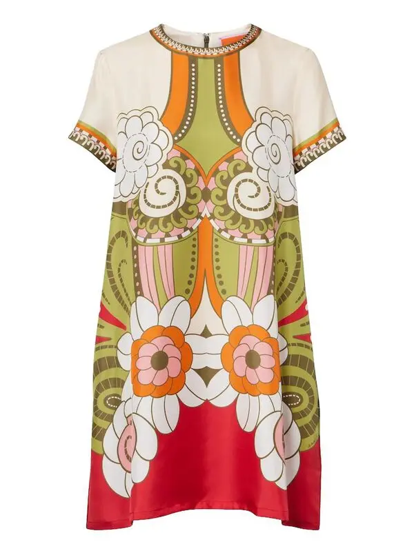 La DoubleJ Mini Swing Printed Silk Minidress - Multicoloured