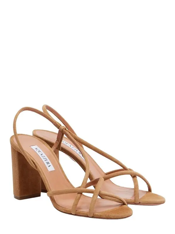 AQUAZZURA Horizon Suede Sandals - Beige
