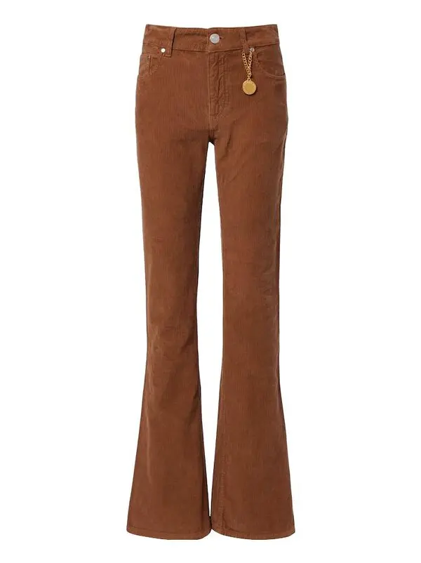 Stella McCartney Cotton Corduroy Flared Pants - Brown