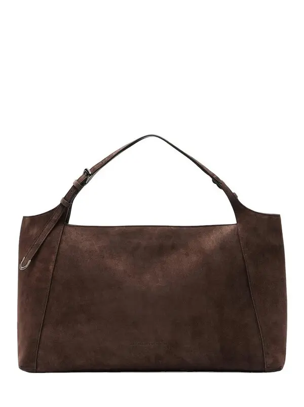 Brunello Cucinelli Medium Suede Shoulder Bag - Brown