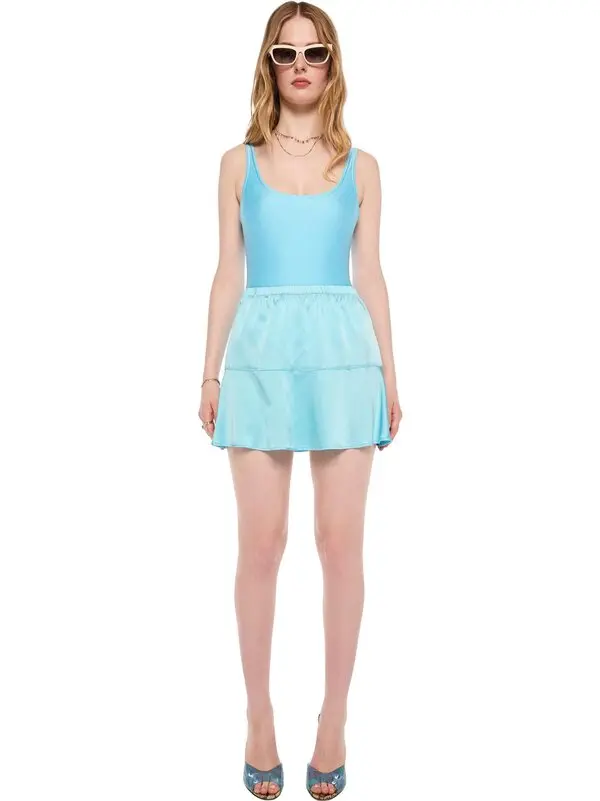 Sprwmn Silk Charmeuse Mini Skirt - Blue