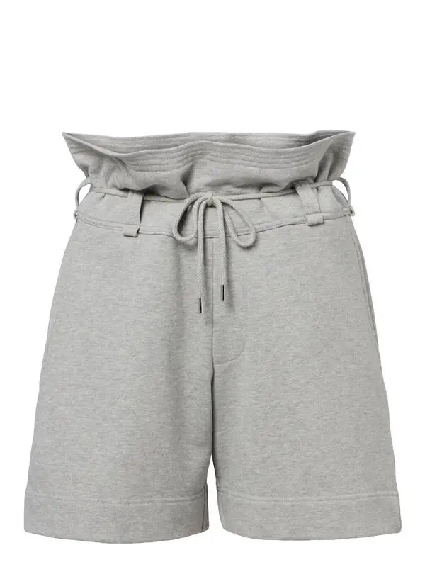 Dries Van Noten Melange Cotton Jersey Drawstring Waist Shorts - Grey