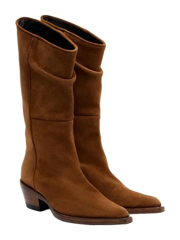 Khaite Clive Suede Knee-high Boots - Brown
