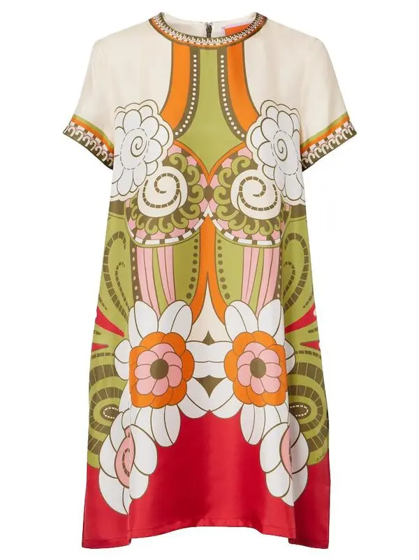 La DoubleJ Mini Swing Printed Silk Minidress - Multicoloured