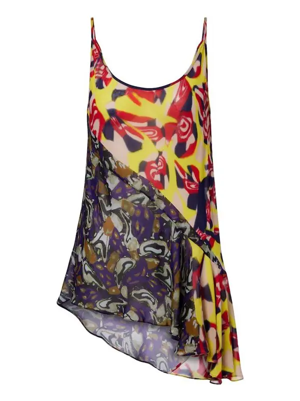 Dries Van Noten Printed Asymmetric Top - Multicoloured
