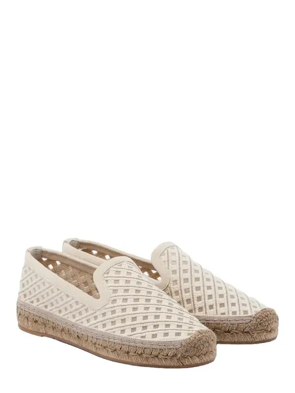 Brunello Cucinelli Monili Suede-trimmed Canvas Espadrilles - Beige