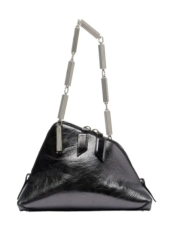 Attico La Scala Medium Leather Tote Bag - Grey