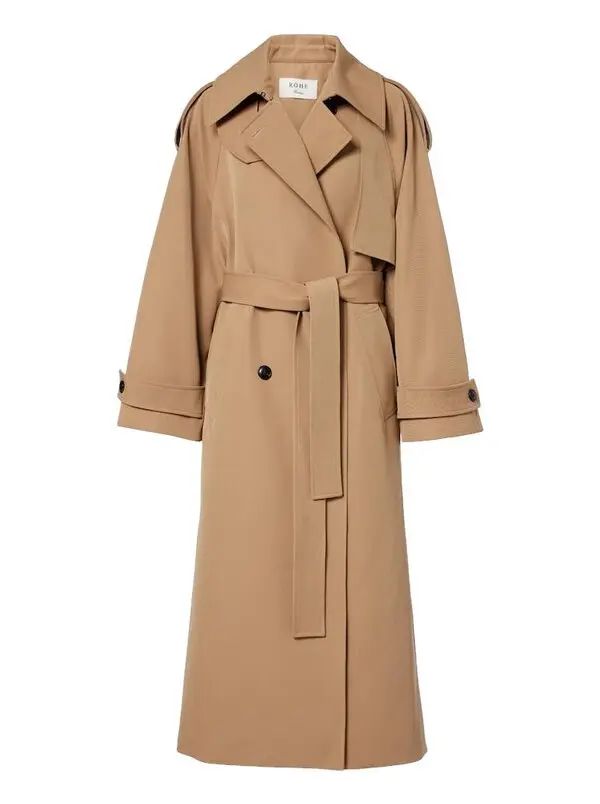RÓHE Belted Cotton And Wool-blend Coat - Beige