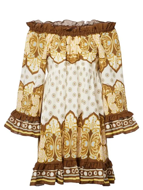 La DoubleJ Cocoon Placee" Printed Cotton Minidress - Multicoloured