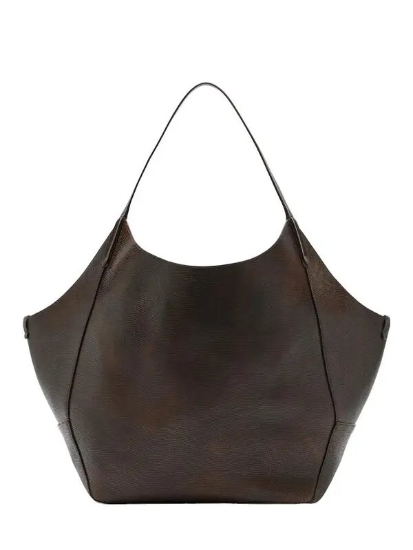Brunello Cucinelli Monili Medium Leather Tote Bag - Brown