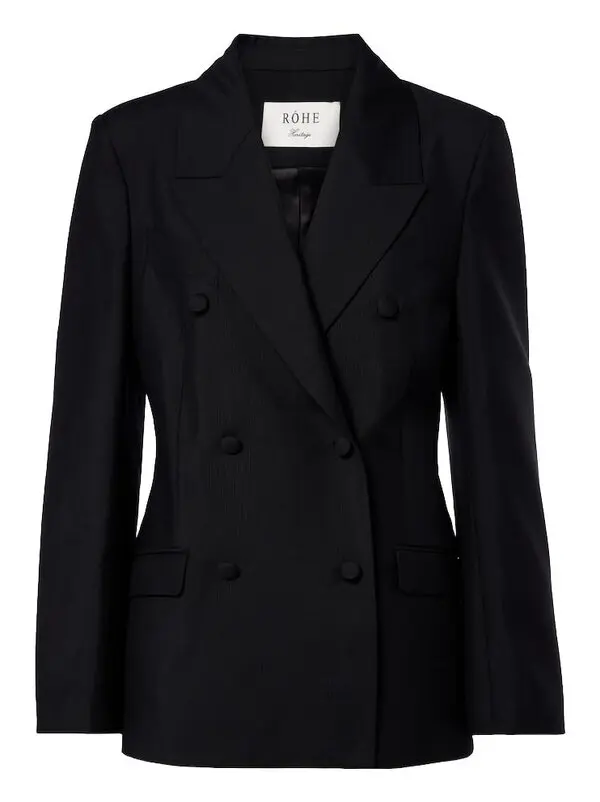 RÓHE Wool And Mohair Double-breasted Blazer - Black