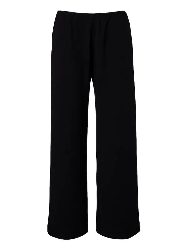 LESET Arielle Crêpe Wide-leg Pants - Black