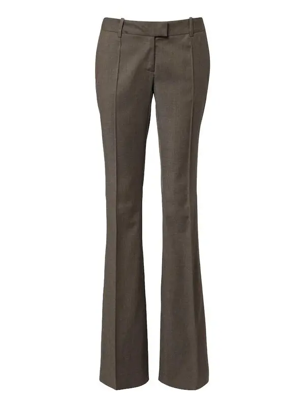 Attico Low-rise Wool-blend Flared Pants - Grey