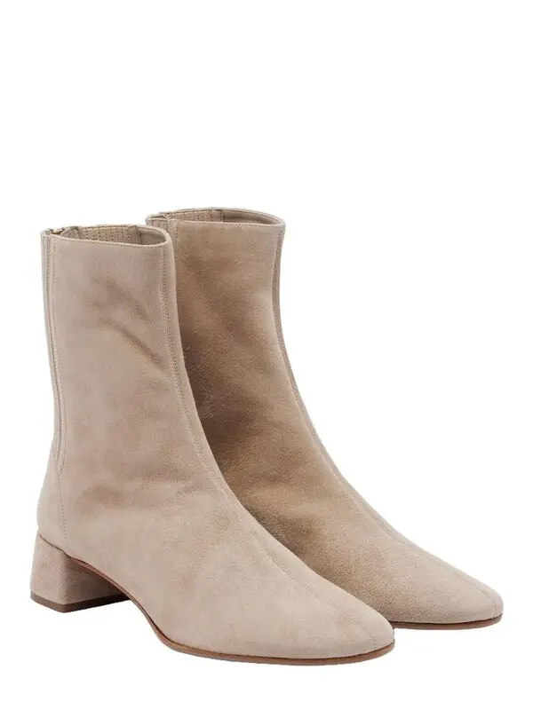 AQUAZZURA Saint Honoré Suede Ankle Boots - Beige