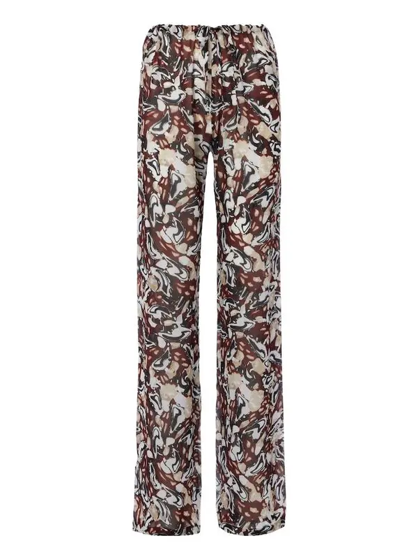 Dries Van Noten Printed Straight Pants - Brown