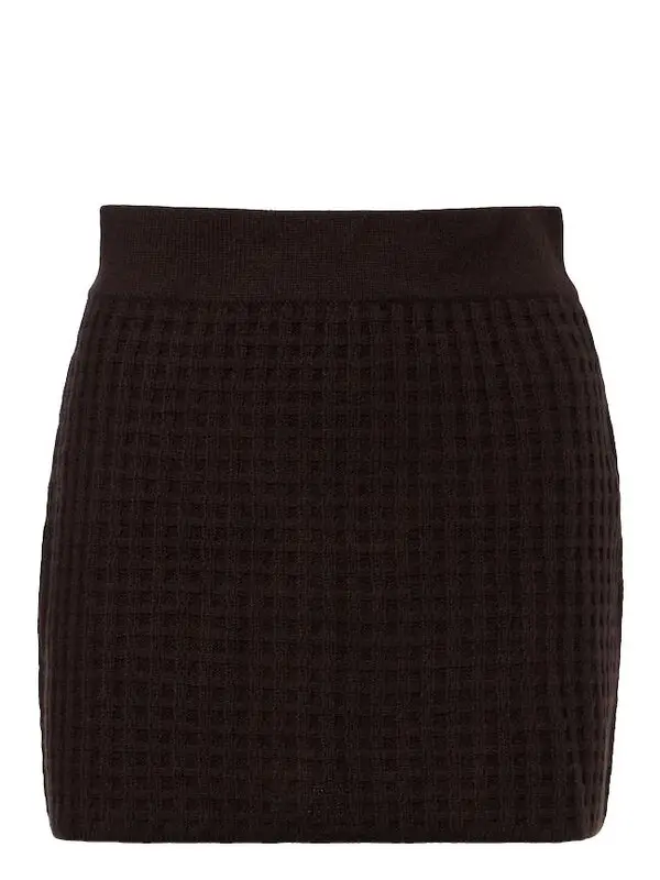 Jardin Des Orangers Wool And Cashmere Jacquard Miniskirt - Brown