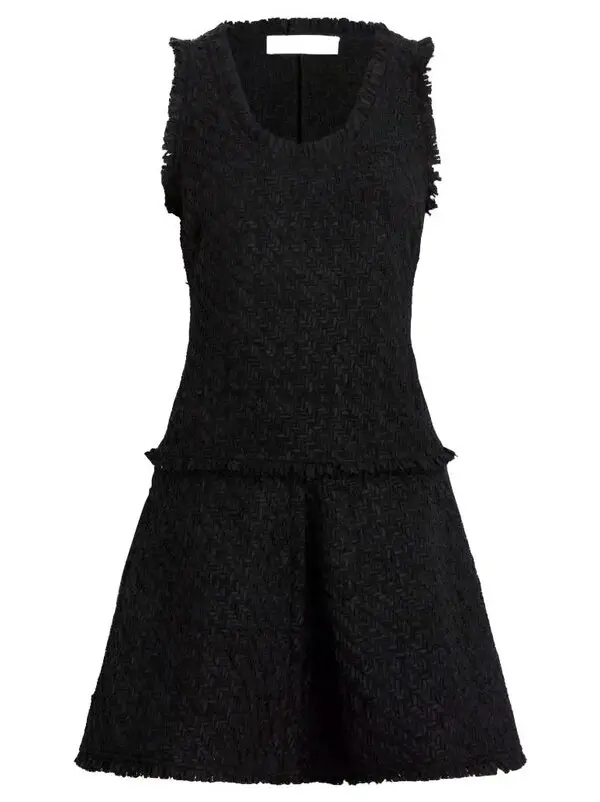Proenza Schouler White Label Kaida Basketweave Tweed Dress - Black