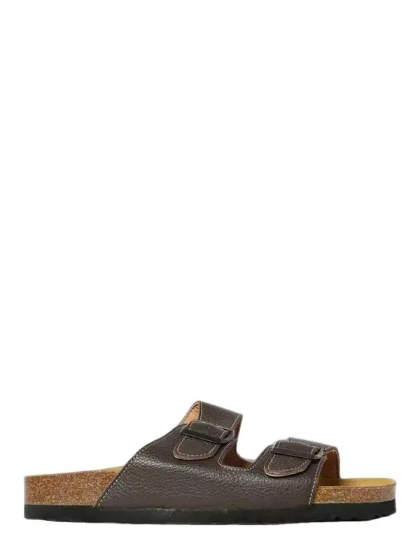 Woolrich Grained Leather Buckled Sandals - Brown