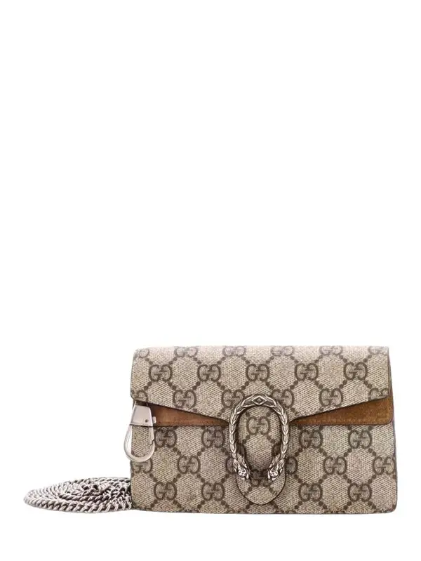 Gucci Dionysus Bag Gg Coated Canvas Super Mini Crossbody Bag - Brown