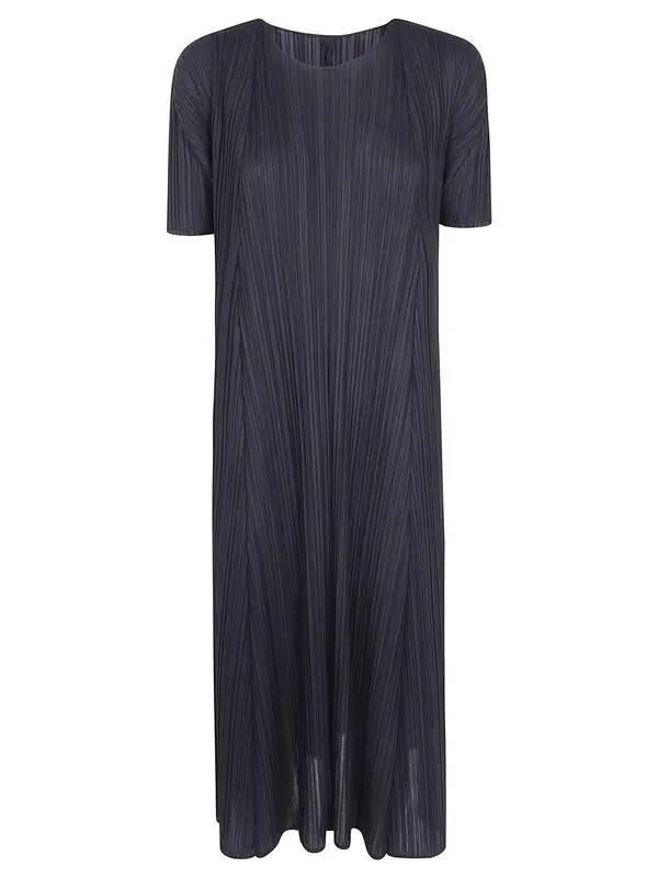PLEATS PLEASE Polyester Pleated Dress - Black
