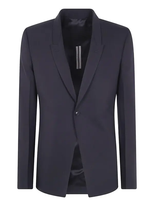 Rick Owens Wool Jacket With Lapel Collar - Black