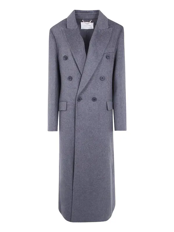 Victoria Beckham Double Breasted Wool Coat - Gray