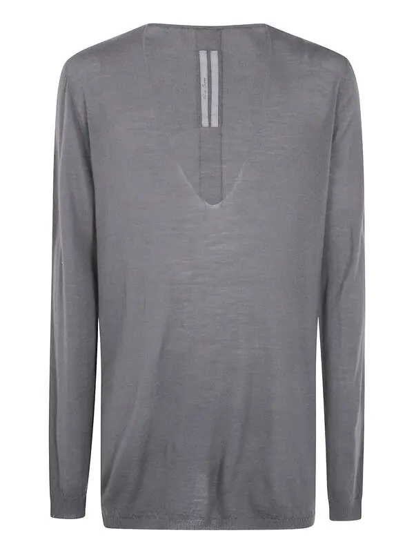 Rick Owens Oversized V-neck Wool Sweater - Gray