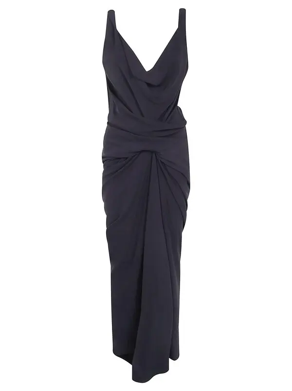 Rick Owens Draped Viscose "strutter" Dress - Black