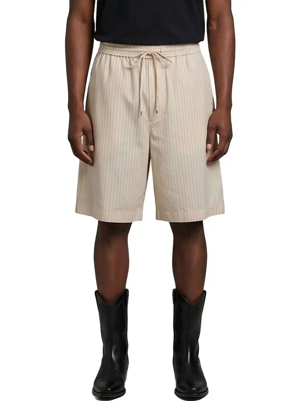 Dsquared2 Striped Silk Shorts - Ivory