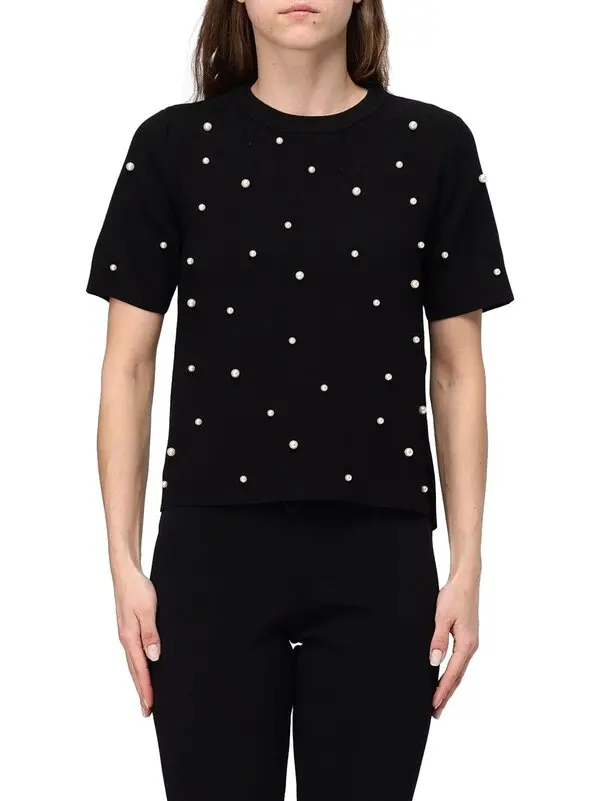 TWINSET U & B Knitted Top With Bead Embellishments - Black