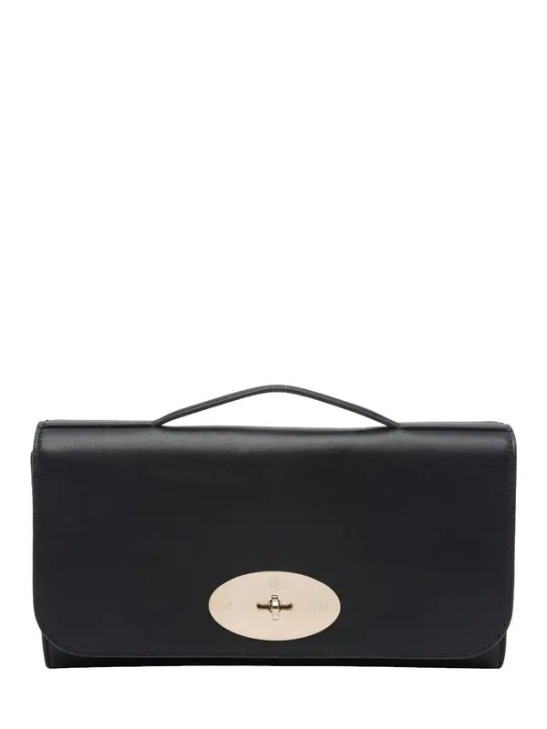 Mulberry Mini Handbag In Calf Leather With Postman's Lock Closure - Black