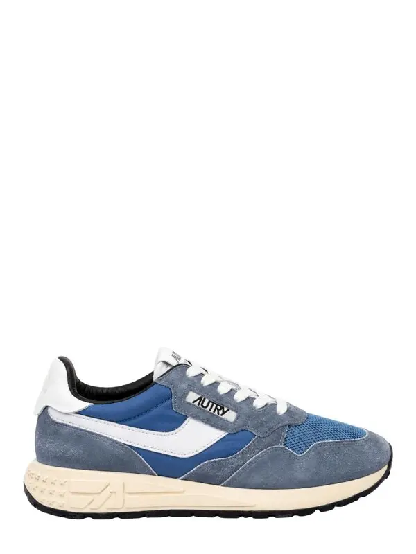 AUTRY Reelwind Sneakers In Leather And Nylon With Distressed Effect - Gnawed Blue