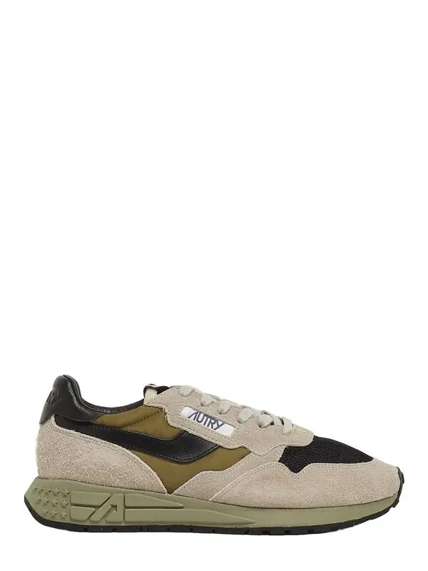 AUTRY Reelwind Sneakers In Leather And Nylon With Distressed Effect - Sand