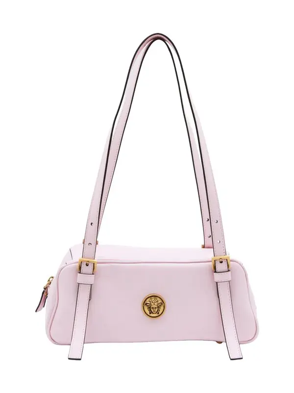 Versace Emblème Small Leather Shoulder Bag With Medusa Logo - Pink