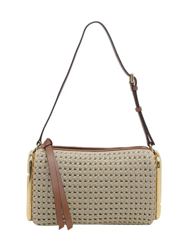 Marc Jacobs Scene Crochet Lurex Shoulder Bag With Double J Logo - Brown