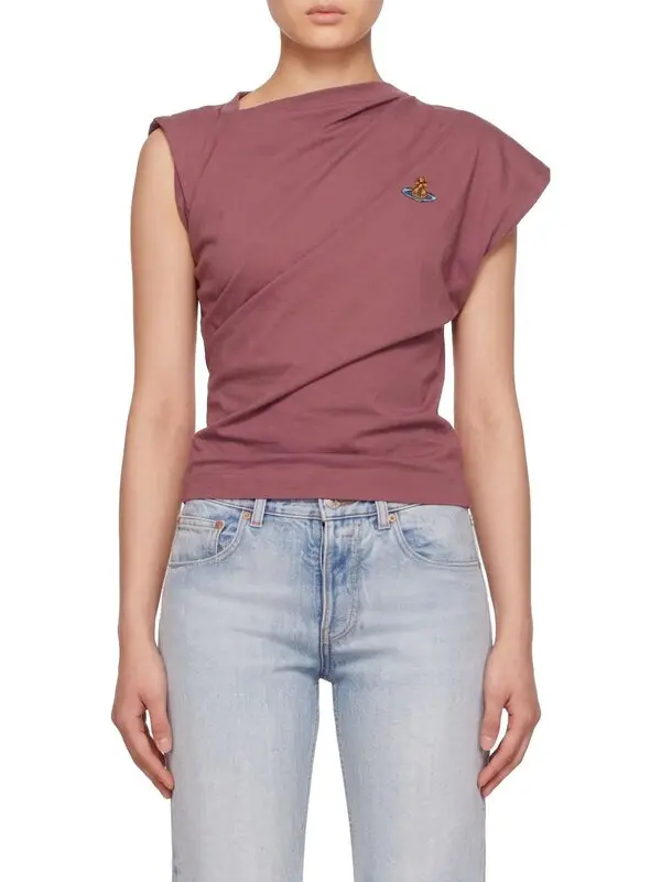 VIVIENNE WESTWOOD Hebo One-shoulder Cotton Top - Red