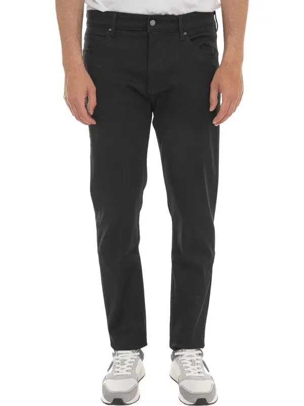 BOSS Cotton Denim Five-pocket Slim Fit Jeans - Black