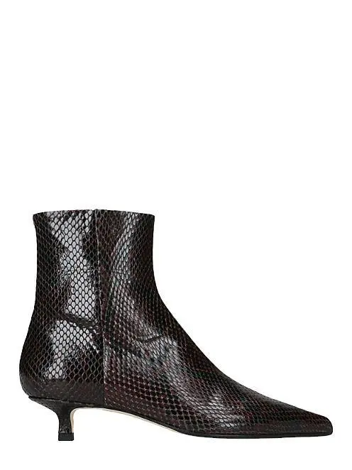 AeydĒ Sofie Ankle Heeled Leather Boots - Wine Comb
