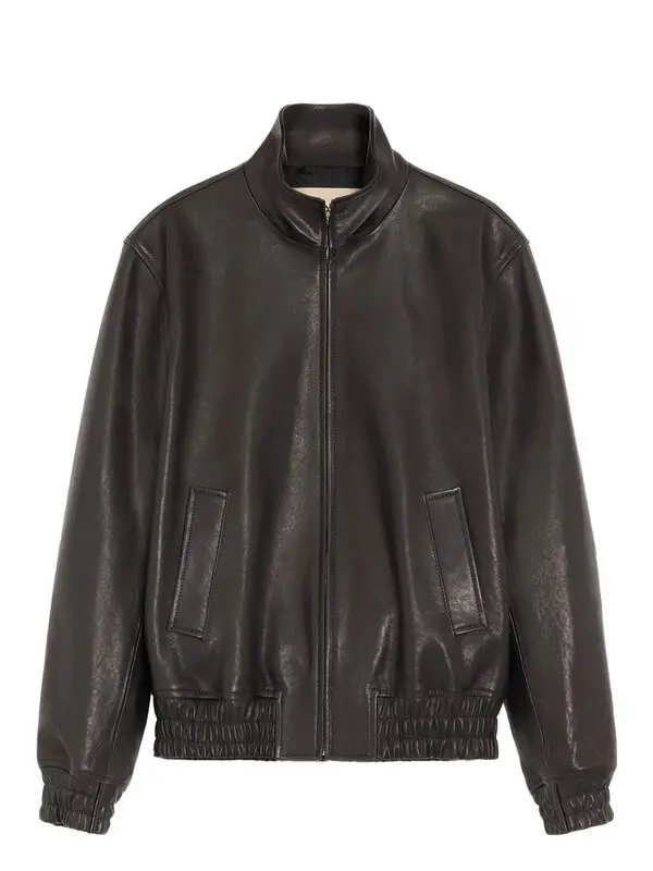 Valentino Garavani Leather Bomber Jacket - Black