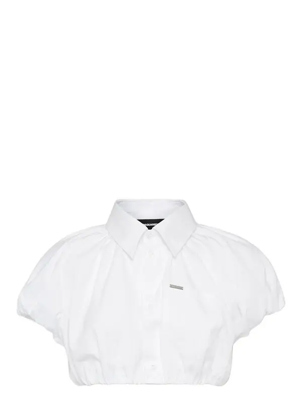 Dsquared2 Balloon Sleeve Cropped Shirt - White